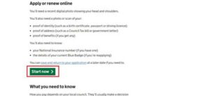 How to renew blue badge 2026